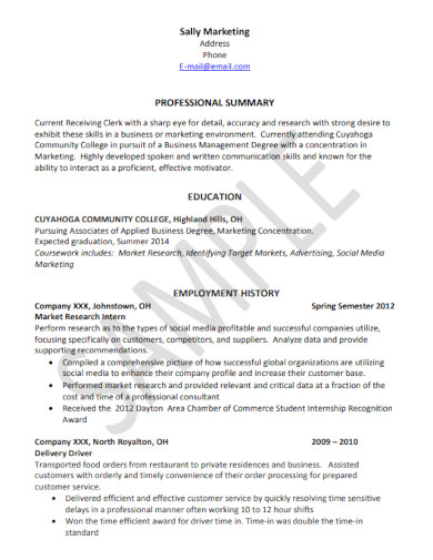 Marketing Resume Format Template - 33+ Free Word, PDF Format Download!