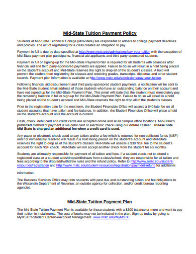 10+ Tuition Payment Policy Templates in PDF | DOC