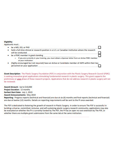 FREE 10+ Research Grant Application Templates in PDF | MS Word