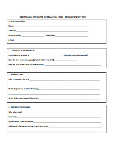 11+ Candidate Information Form Templates in PDF | DOC
