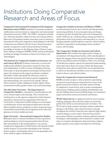 FREE 9 Comparative Research Templates In PDF MS Word