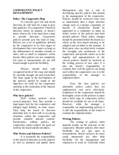 10+ Cooperative Policy Templates in PDF | DOC