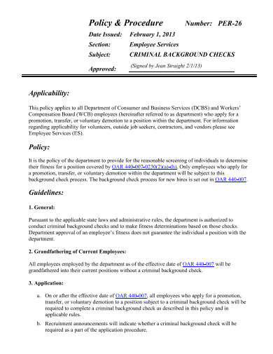 10+ Background Check Policy and Procedure Templates in PDF | DOC