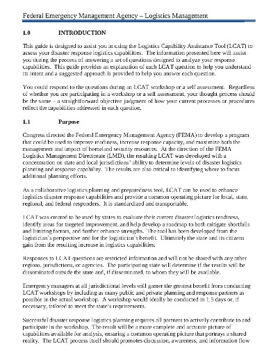 10+ Emergency Logistics Templates in PDF