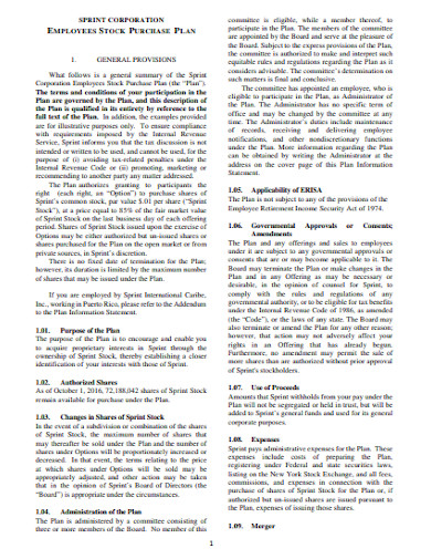 10+ Employee Stock Purchase Plan Templates in PDF | Word