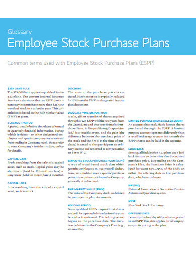 10+ Employee Stock Purchase Plan Templates in PDF | Word