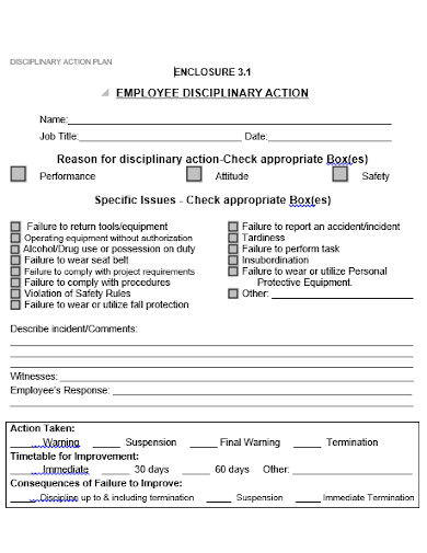 7+ Discipline Action Plan Templates in PDF | DOC