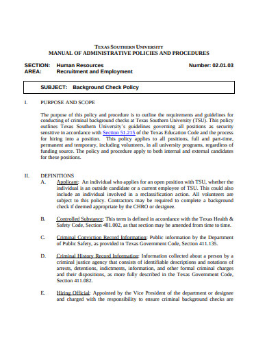 10+ Background Check Policy and Procedure Templates in PDF | DOC