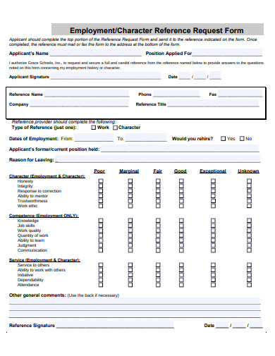 10+ Employment Reference Request Form Templates in PDF | XLS | DOC