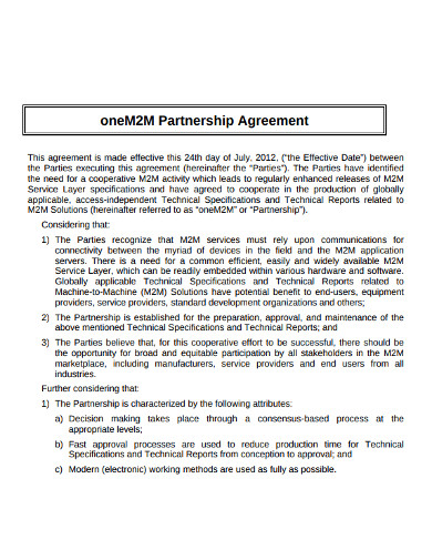 5+ Exclusive Partnership Agreement Templates in PDF