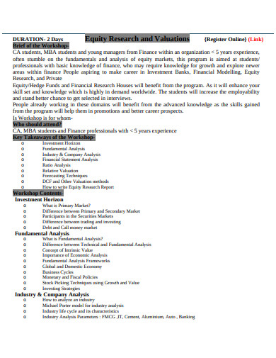 12+ Equity Research Report Templates in PDF | MS Word | XLS
