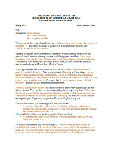 FREE 10+ Research Information Sheet Templates in PDF | MS Word
