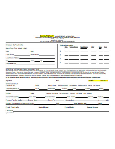 11+ Parking Permit Application Templates in PDF | DOC