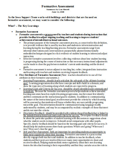 11+ Formative Assessment Templates in PDF | Word