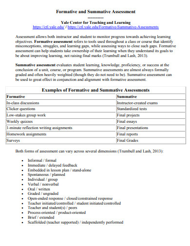 11+ Formative Assessment Templates in PDF | Word