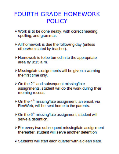 10 Homework Policy Templates In PDF DOC