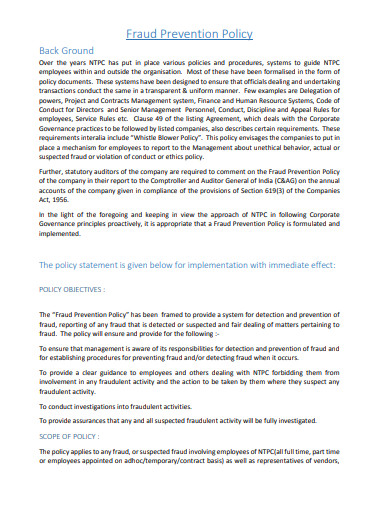 10+ Fraud Policy Templates in PDF | DOC