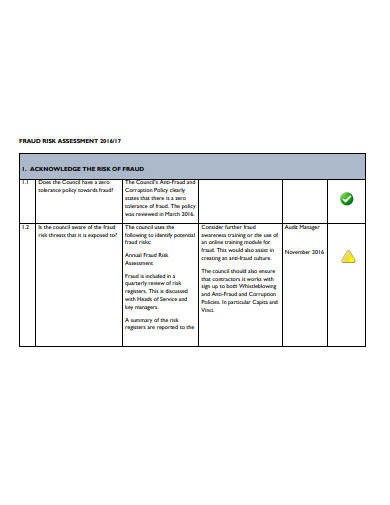 10+ Fraud Risk Assessment Templates in PDF