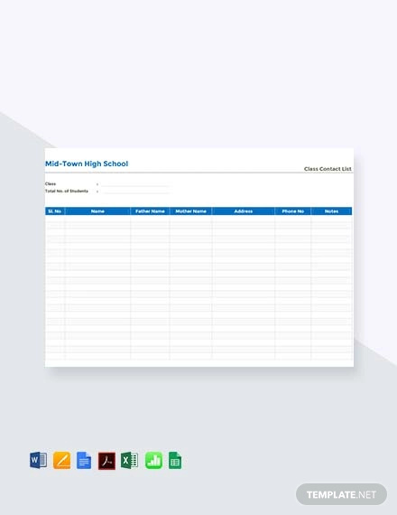Contact List Template - 15+ Free Word, Excel, PDF Format