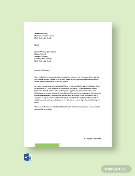 11 Job Application Cover Letter For Freshers Simple Cover Letter