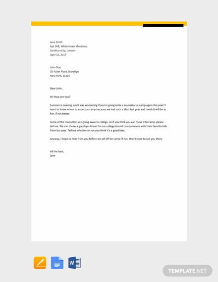 18+ Friendly Letter Format - Sample, Example, Format