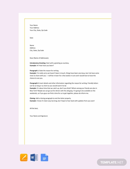 Proper Format Of A Friendly Letter