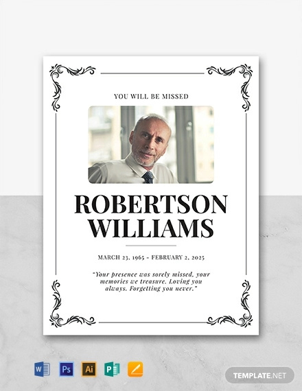 78 Obituary Templates In MS Word PDF PSD AI InDesign Pages 