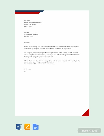 18 Friendly Letter Format Sample Example Format