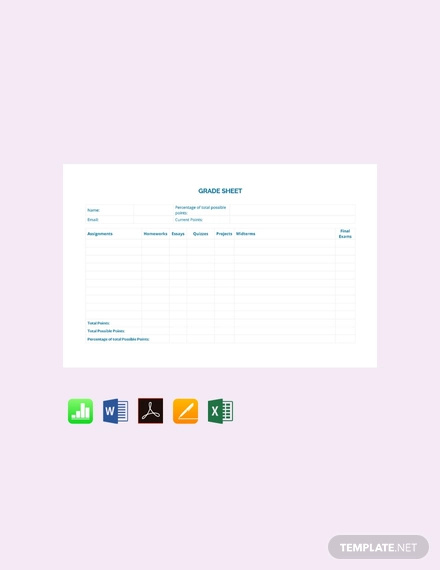 Free 37+ Grade Sheet Template - Word, Excel, PDF Documents Download