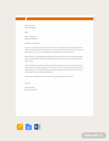 34+ Simple Request Letter Templates