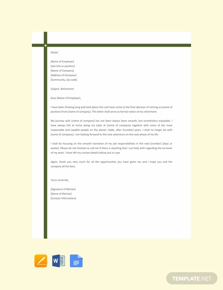 23+ Retirement Letter Templates - Word, PDF
