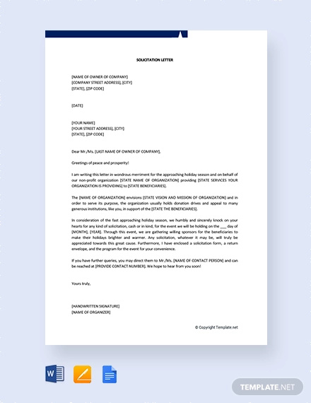 Solicitation Letter Template - 12+ Free PDF Format Download