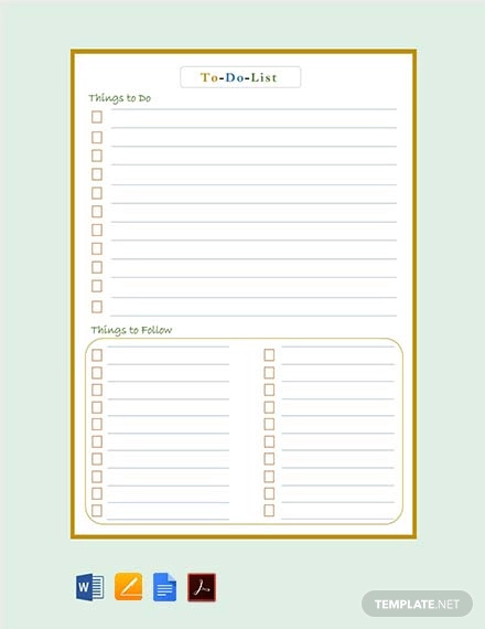 To Do List Template - 38+ Free Word, Excel, PDF Format Download