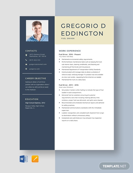 Driver Resume Template - 27+ Free Word, PDF Document Downloads