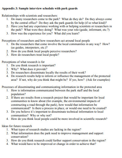 FREE 10+ Research Interview Schedule Templates in PDF