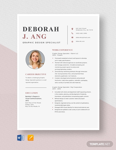 Graphic Designer Resume Template - 21+ Word, PDF Format Download