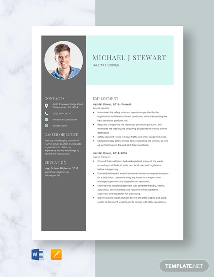Driver Resume Template - 27+ Free Word, PDF Document Downloads