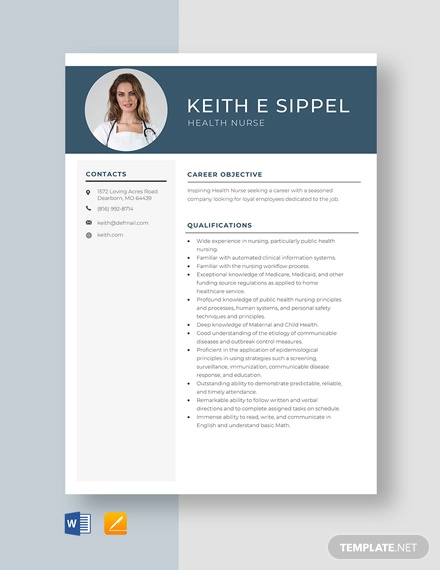 Professional Nurse Resume CV Template With MS Word Cover Letter Nurse 