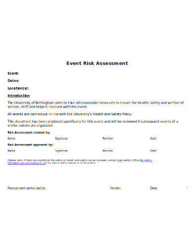 8+ Hospitality Risk Assessment Templates in PDF | Word