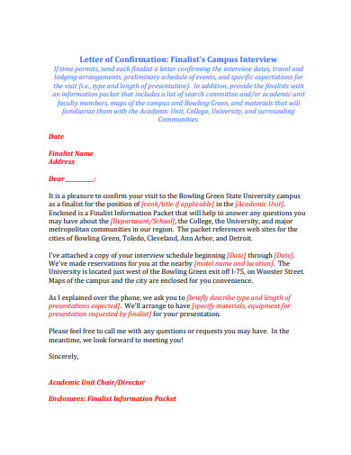 10 Interview Confirmation Email Templates In PDF