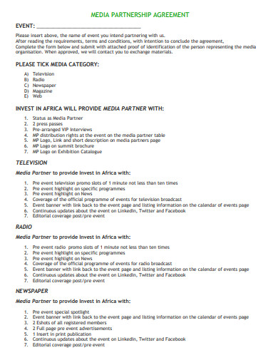 10+ Media Partnership Agreement Templates in PDF