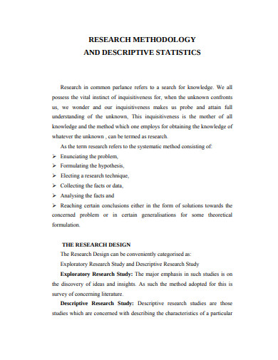 Descriptive Research Methodology Examples Chapter 2 Sample 
