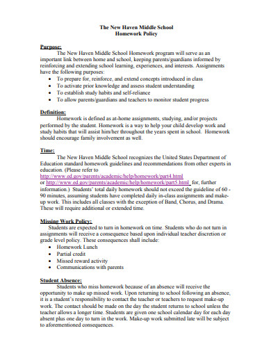 10+ Homework Policy Templates in PDF | DOC