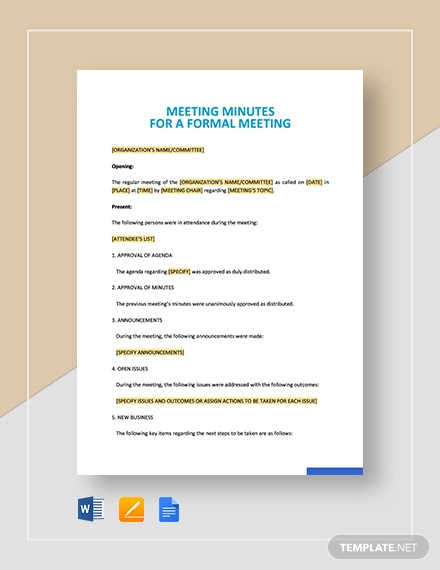 31+ Minutes Writing Template - Sample, Example Format Download