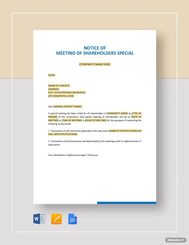 19+ Meeting Notice Templates - PDF, Google Docs, MS Word, Apple Pages