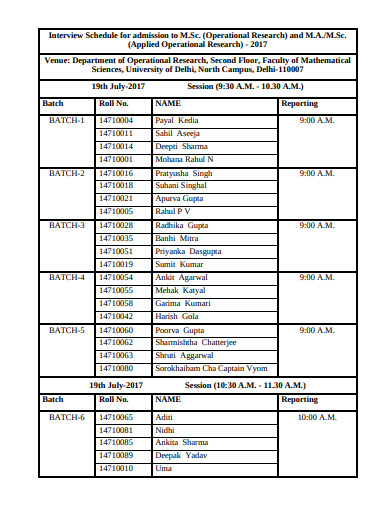 FREE 10 Research Interview Schedule Templates In PDF
