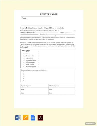 37+ Delivery Note Templates - PDF, Docs, Word
