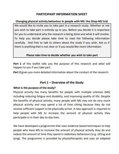 FREE 10+ Research Information Sheet Templates in PDF | MS Word