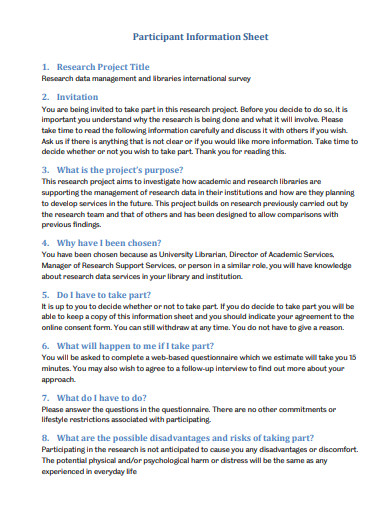 FREE 10+ Research Information Sheet Templates in PDF | MS Word