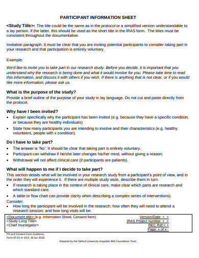 FREE 10+ Research Information Sheet Templates in PDF | MS Word